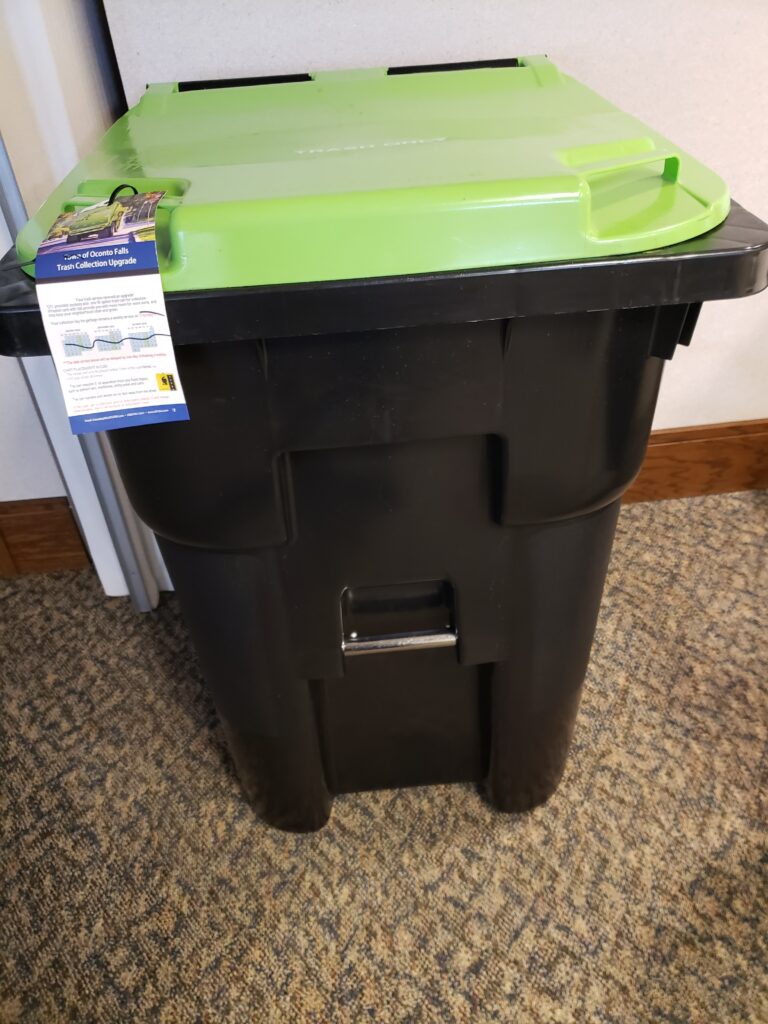 GFL Garbage Bin Front View - City of Oconto Falls WI